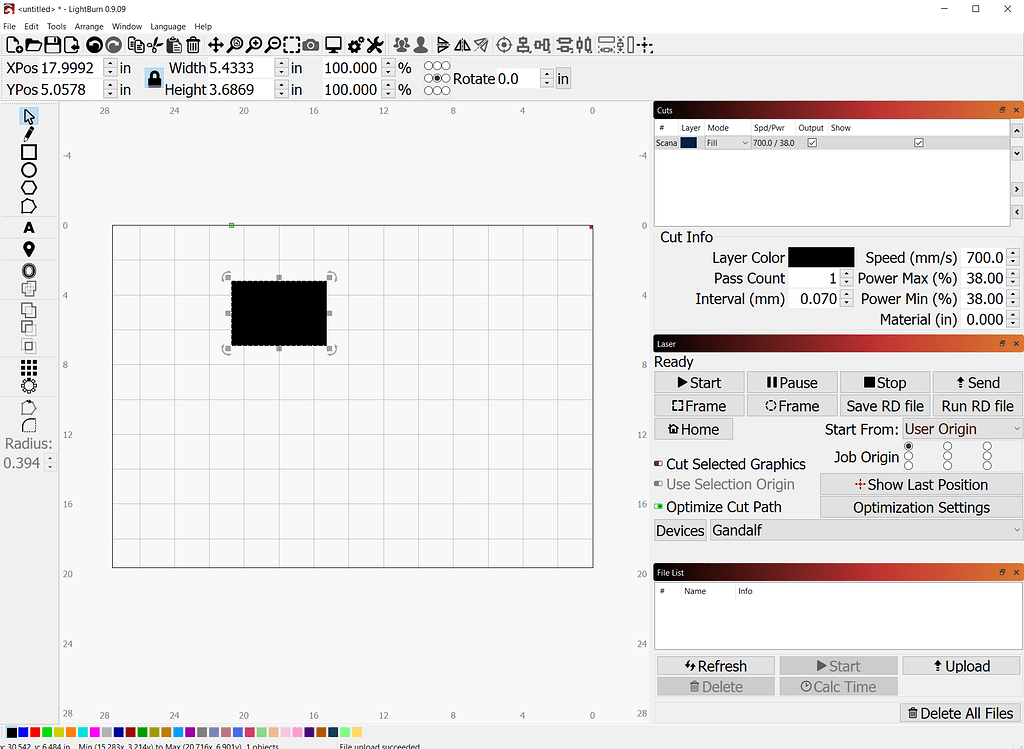 User Origin Won't Start in Laser Grid - LightBurn Software Questions ...