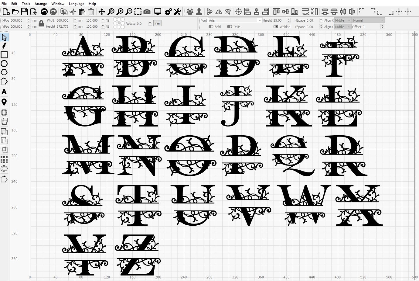 Big Letter combined with name (Monogram) - Tips and Tricks - LightBurn ...