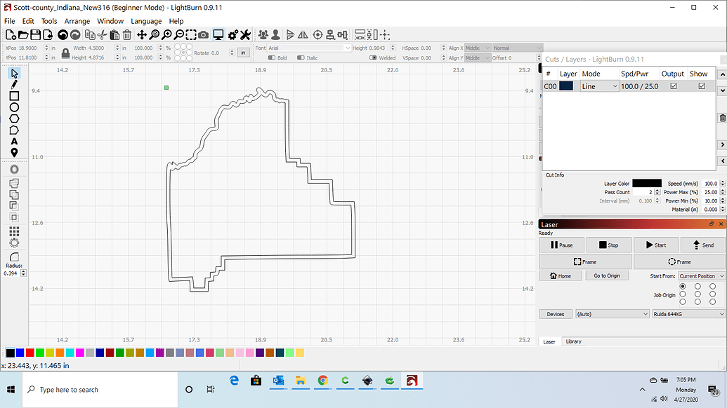 Trying to fill in between the outside lines - LightBurn Software ...
