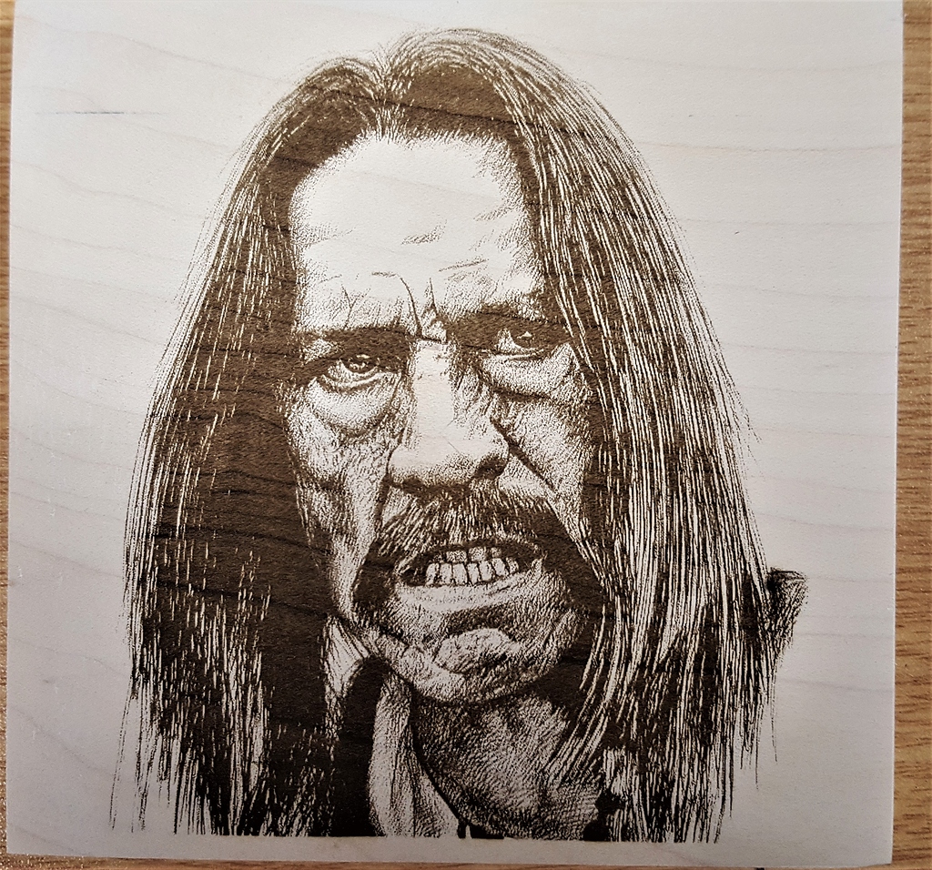 Danny Trejo Maple wood Eleksmaker 2.5 watt 1200 mm/min 50% power 317.5 ...