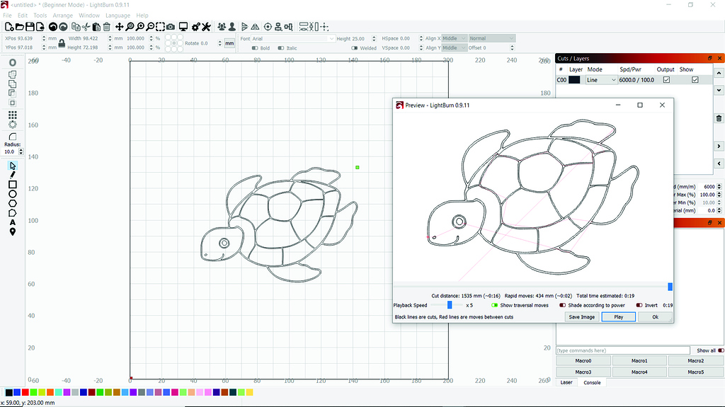 Traversal lines burning in my design - LightBurn Software Questions ...