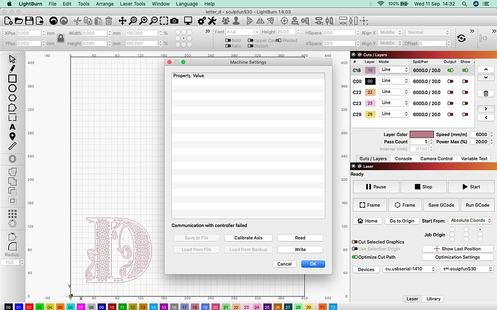 Sculpfun S30 setting up and no machine settings - Community Laser Talk - LightBurn Software Forum