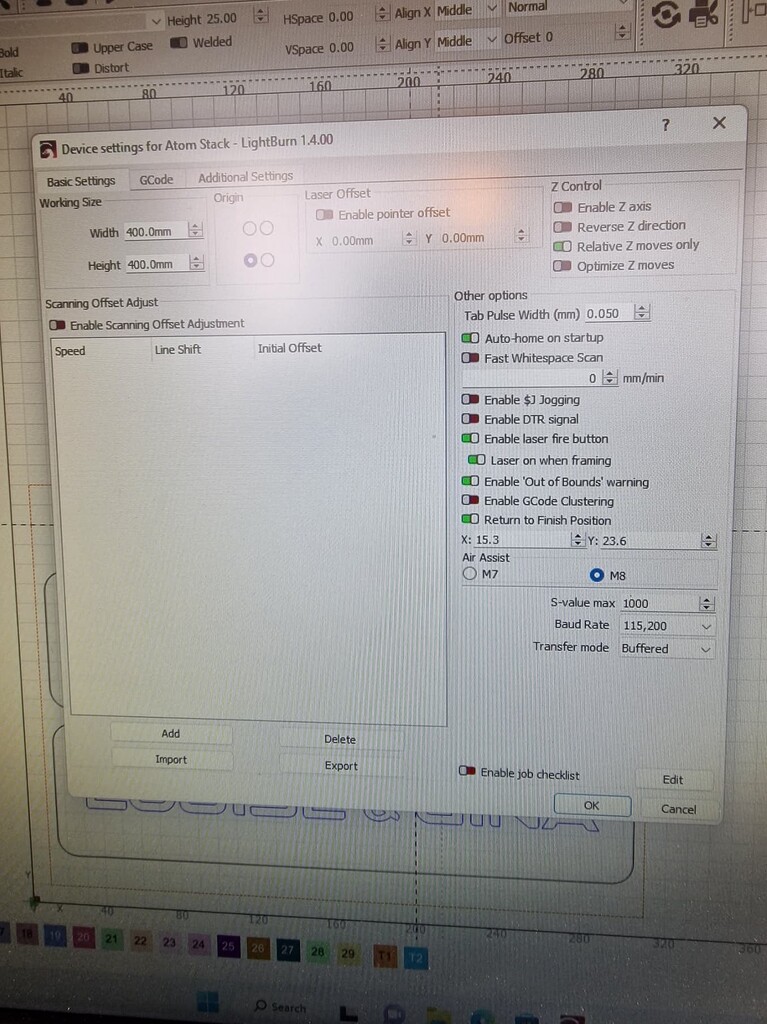 Atom Stack A20 Pro Not Working - Atomstack - LightBurn Software Forum