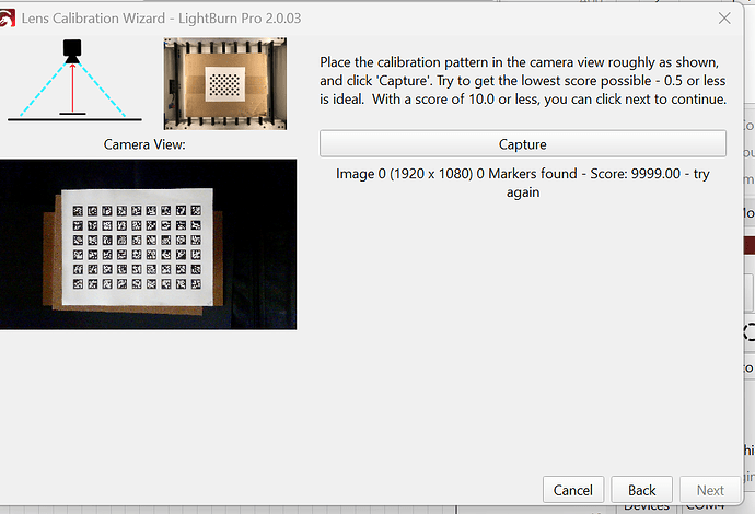 Camera setup failing Lens Configuration - LightBurn Software Questions ...