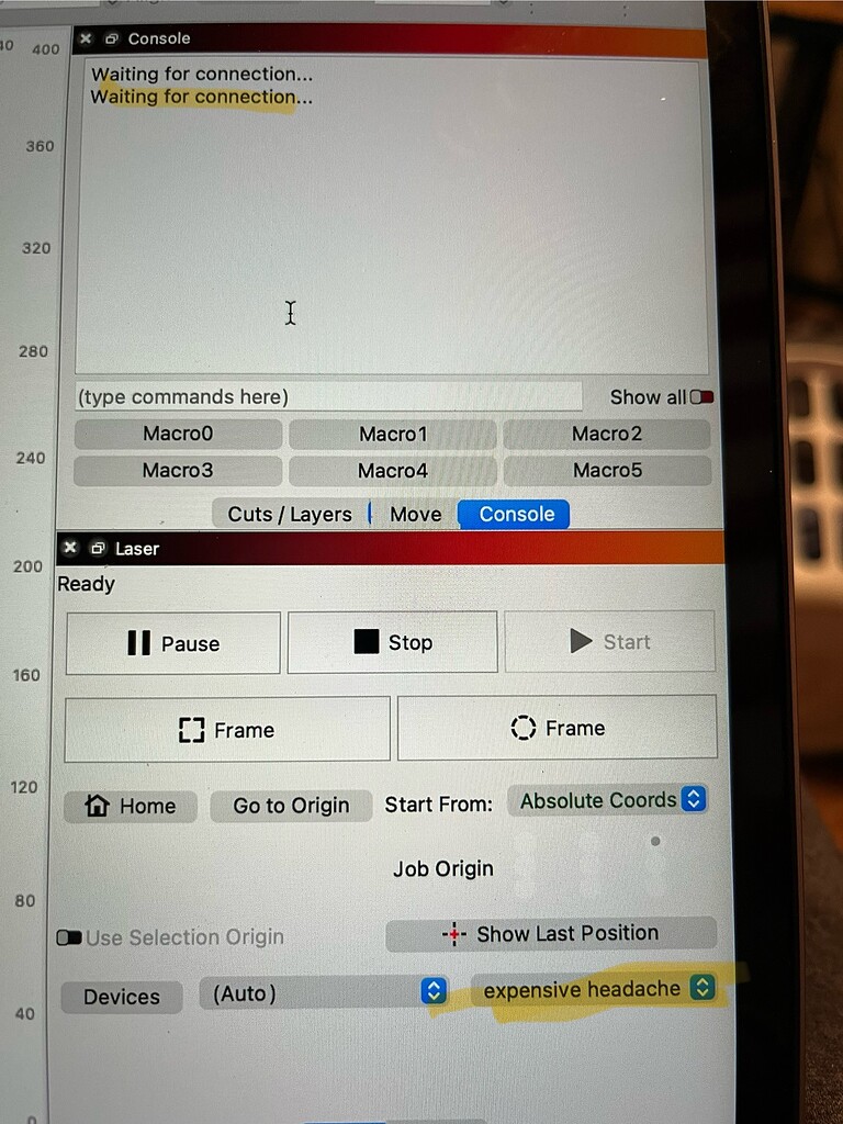 Waiting for connection… please help - LightBurn Software Questions - LightBurn Software Forum