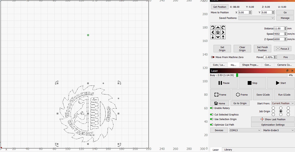 Rotary stage using z-axis not selecting correct origin or displaying ...