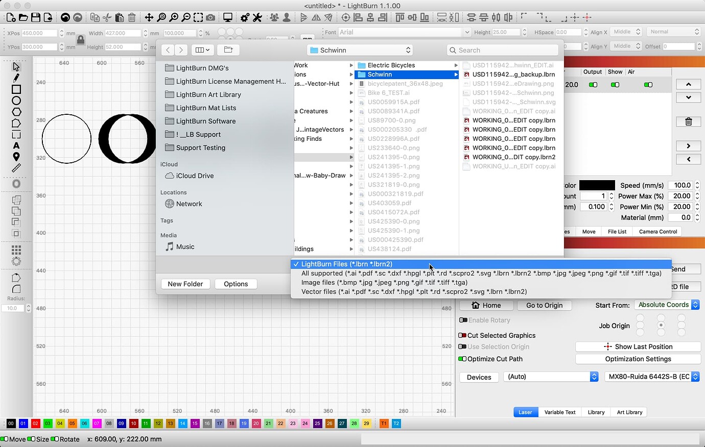 Opening the Open Project Box - LightBurn Software Questions - LightBurn ...