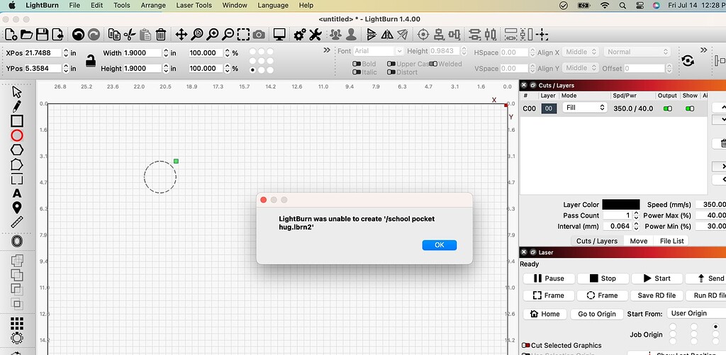 Unable to save projects - LightBurn Software Questions - LightBurn ...