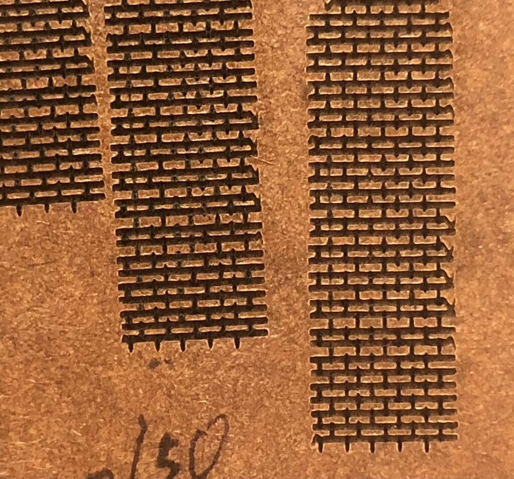 Cutting micro small brick wall looks like plus (+) signs in certain ...