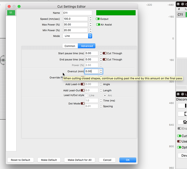 Overscanning for Vector Lines - LightBurn Software Questions ...