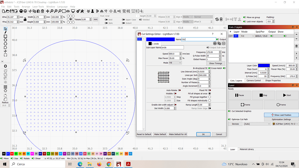 Engraving with diffrent speed and power in the same layer - LightBurn Software Questions ...