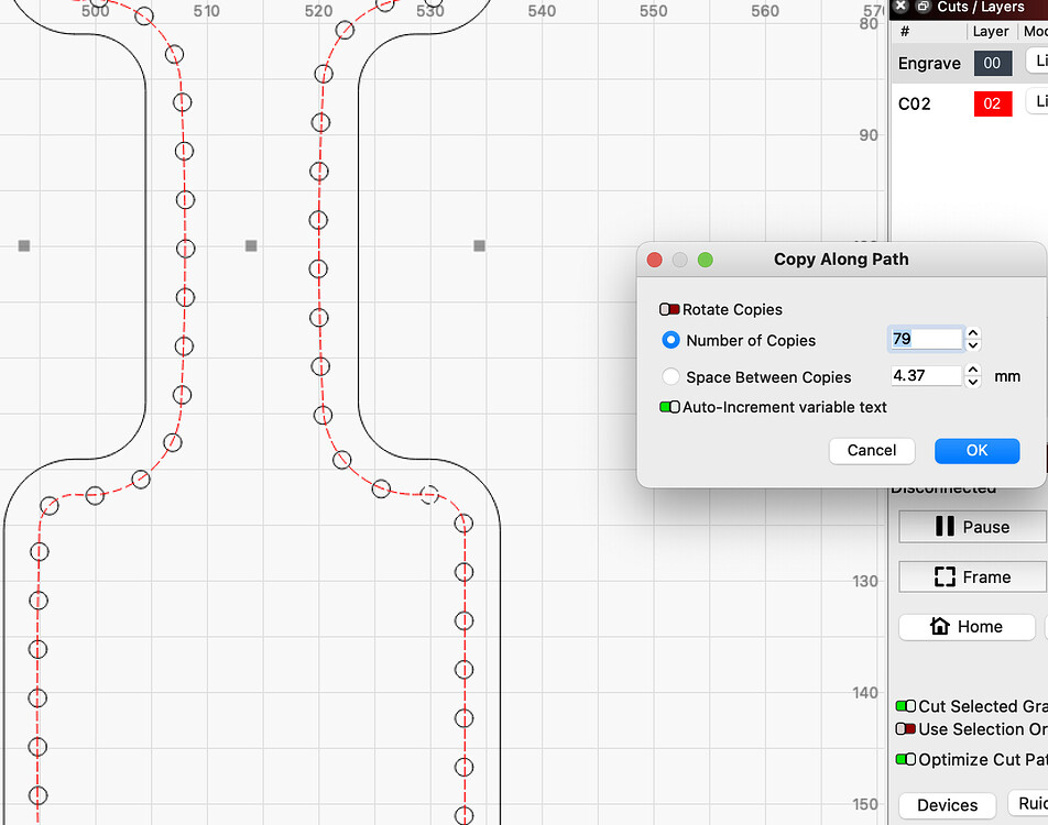Copy along path issue - LightBurn Software Questions - LightBurn ... Copy along path issue - LightBurn Software Questions - LightBurn ...