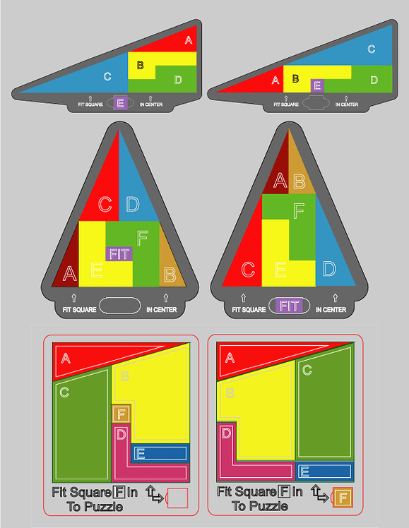 Missing Square Puzzle- .120 wood, engraved and cut, it cut and worked ...