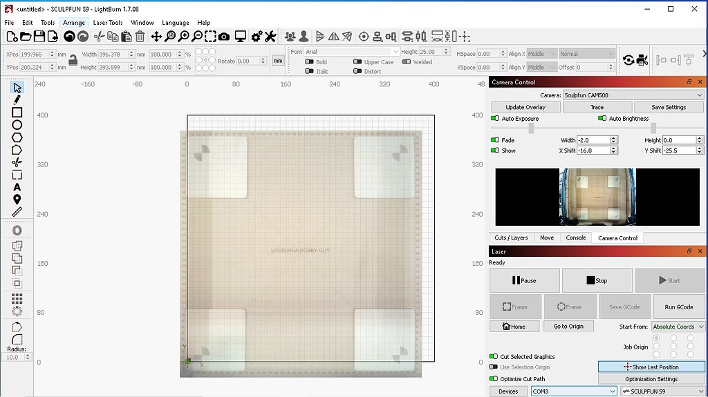 Calibrating the camera's view to accurately overlay the virtual ...
