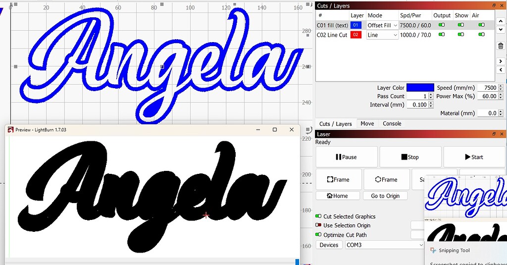 Preview doesn't match main screen - Community Laser Talk - LightBurn Software Forum