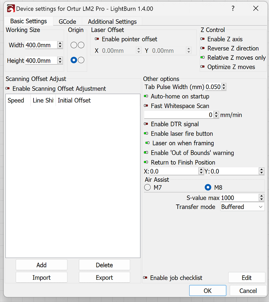 Home & Jog buttons not working - OS Specific - LightBurn Software Forum