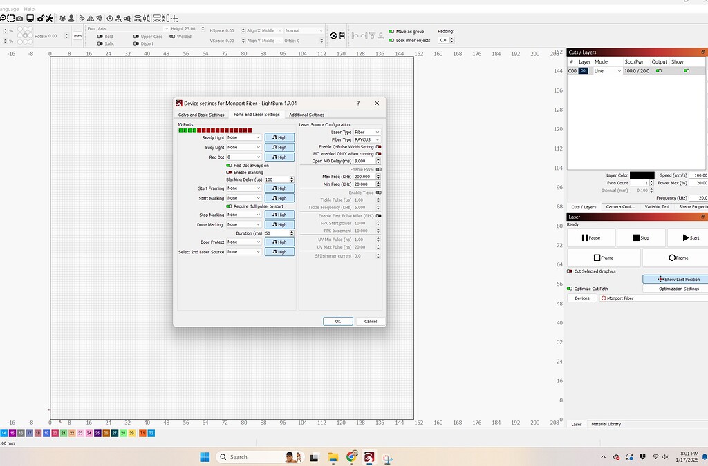 Red Light Framing/Preview - Not Showing - LightBurn Software Questions ...
