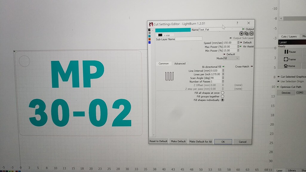 Issues with Fill 90 degrees scan angle on my CO2 laser - Ruida ...