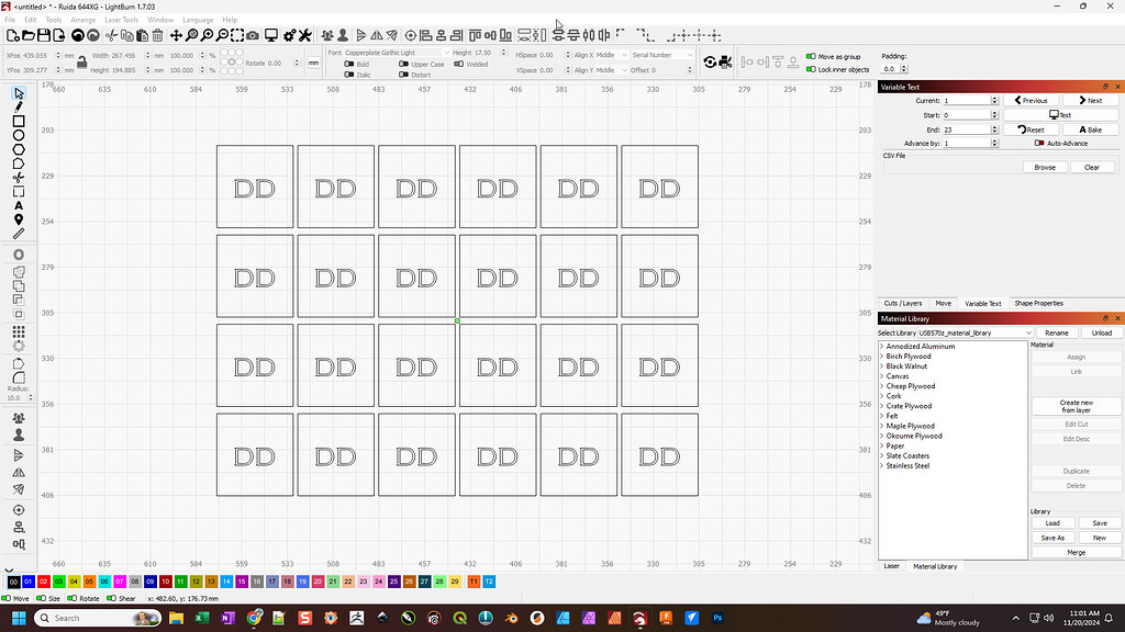 Bug - Lightburn 1.7.03 - Zoom after variable text bake causes visibility error - LightBurn ...