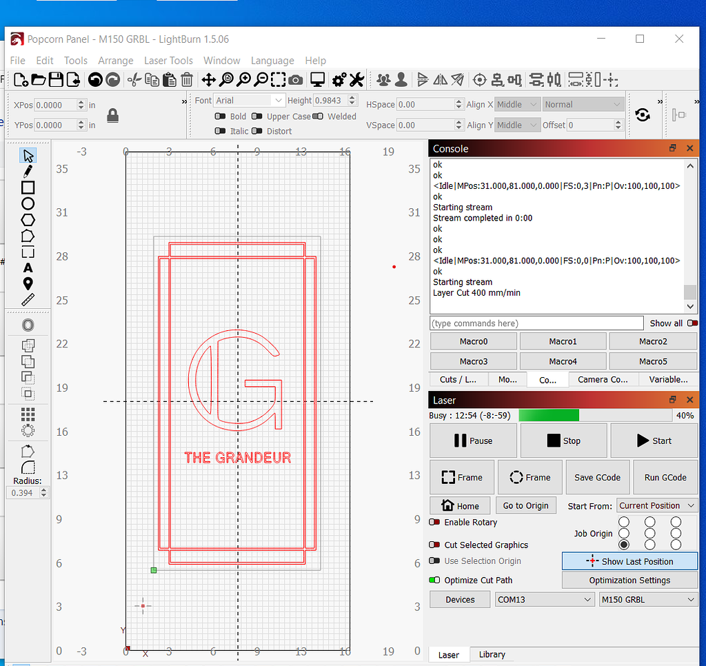 Lightburn keeps getting stuck on "busy" but is not firing or streaming correctly - OS Specific ...
