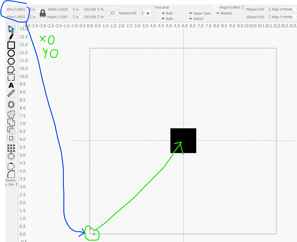 X/Y Work space lower left and want it at X0,Y0 at workspace center ...