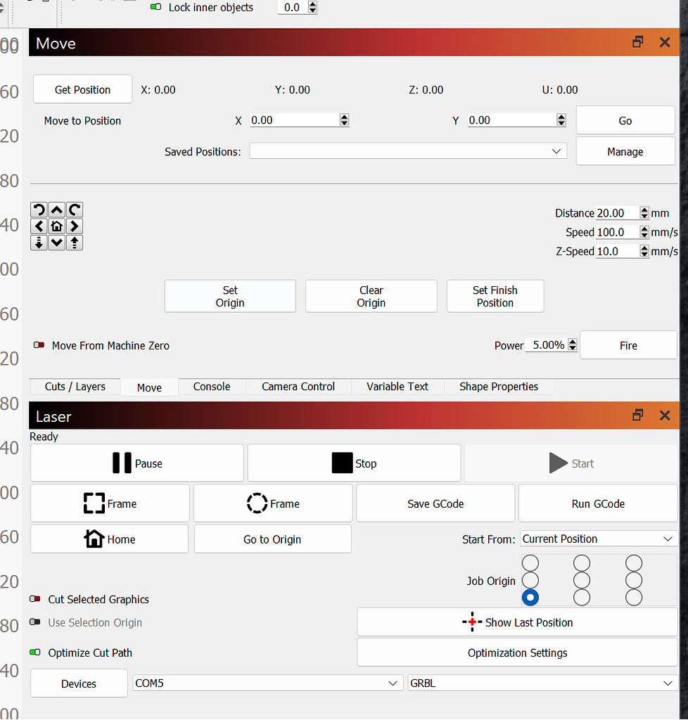 Starting location, zero,zero and origin issue? - LightBurn Software ...