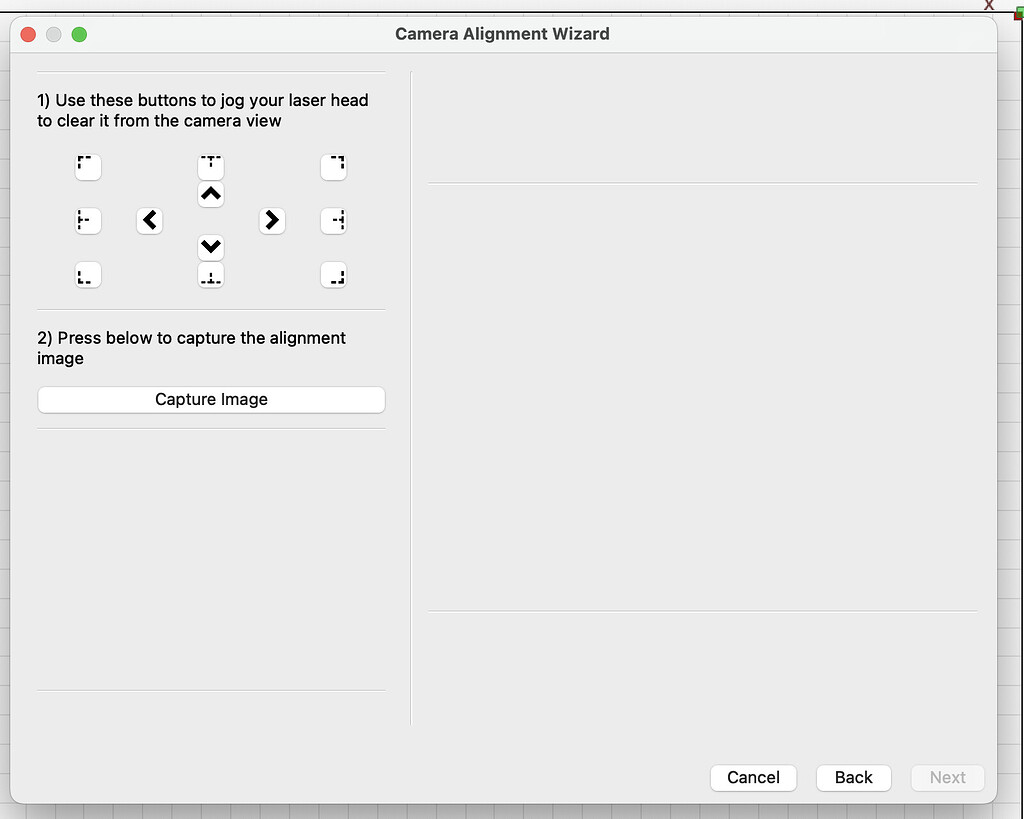 Camera Alignment Wizard Not Capturing Image - Cameras - LightBurn Software Forum