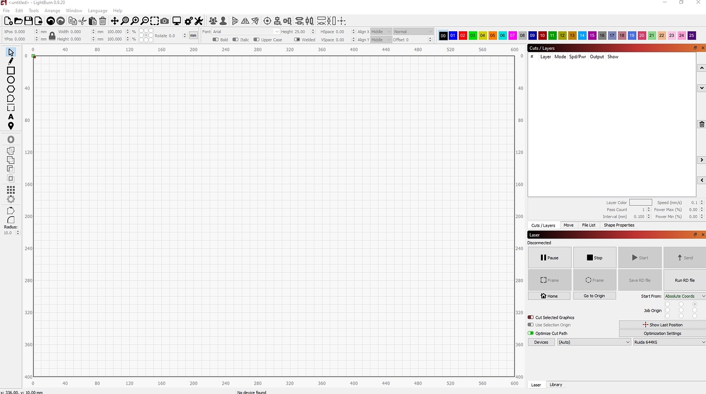 Another... Color Palette/Layers Issue - Getting Started With LightBurn ...