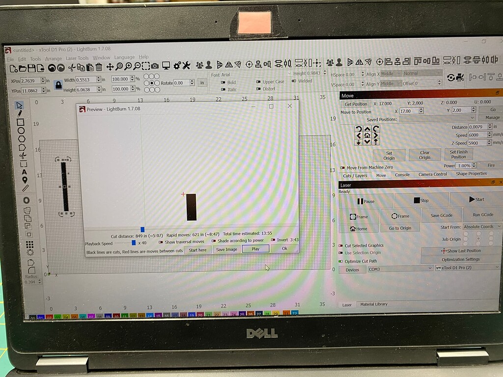 Xtool D1 will only FILL in on the X axis - LightBurn Software Questions ...