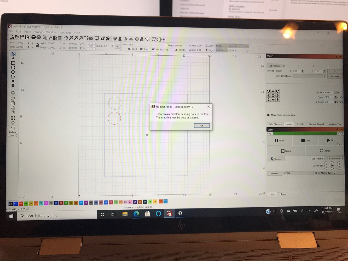 Lightburn freeze with orthur laser master 2 - LightBurn Software ...