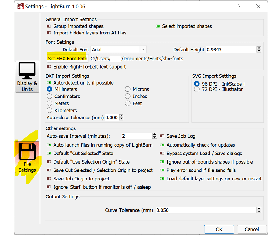 Unable To Access SHX Fonts Lightburn 1 0 06 LightBurn Software