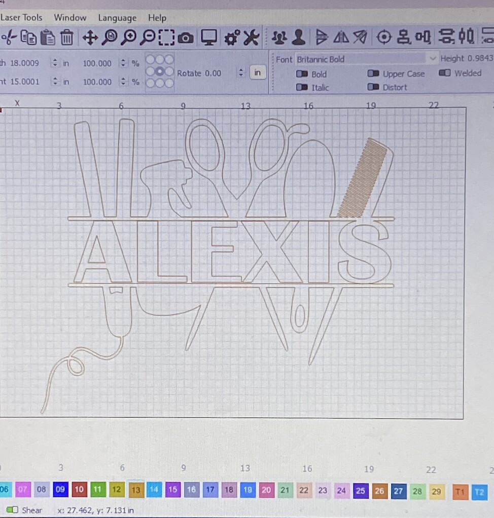 How to open & connect letters with a design using LightBurn software ...