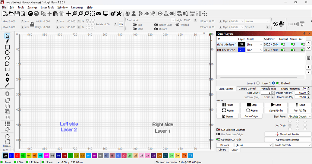 What's up with dual laser user controls in Lightburn for use with an ...