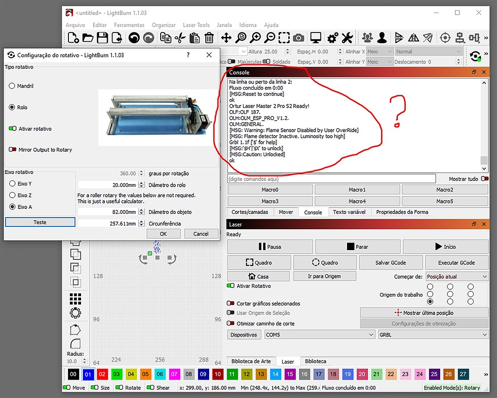 Settings Rotary YRR 2.0 ORTUR - LightBurn Software Questions ...
