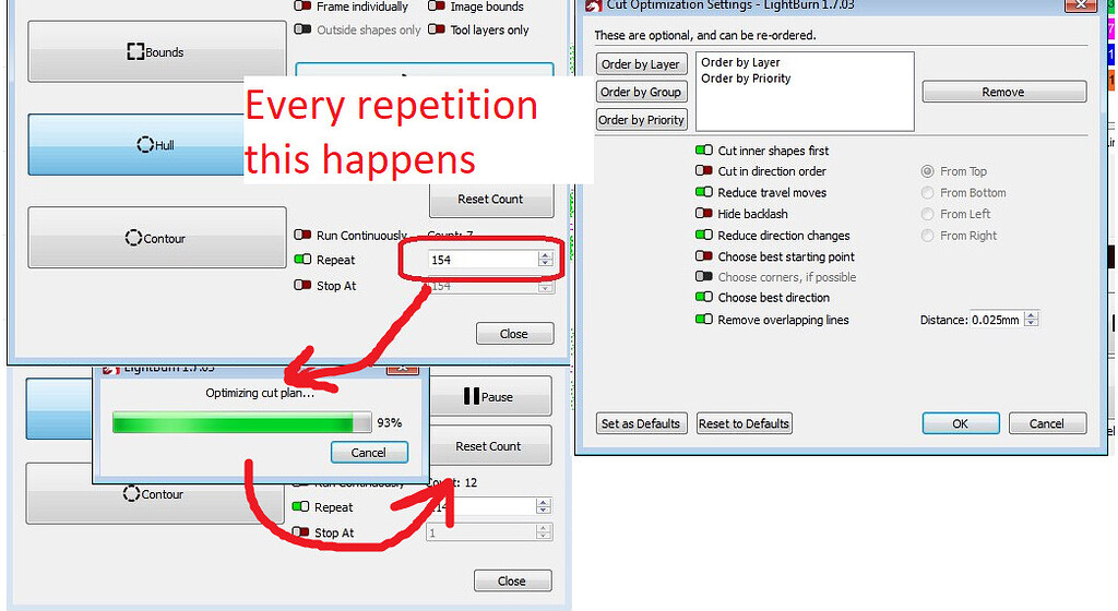 Recalculation of optimization each time the task is performed - LightBurn Software Questions ...
