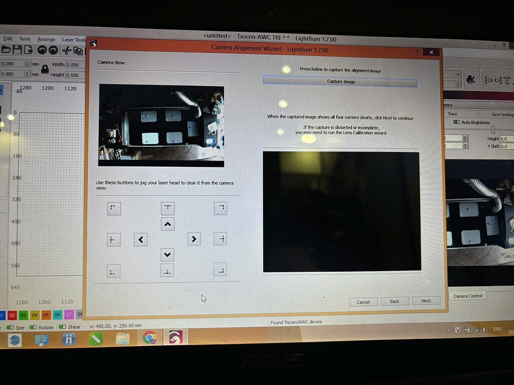 Camera Alignment wizard: Captured image is totally dark - LightBurn ...
