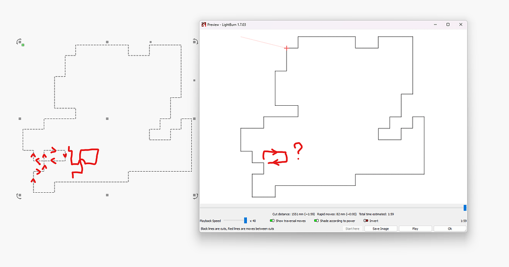 Bug? Overlapping continuous internal cut line missing - LightBurn ...