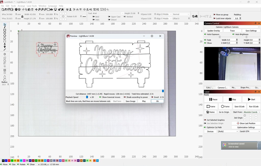 Why am I getting lines from home position and between objects - LightBurn Software Questions ...