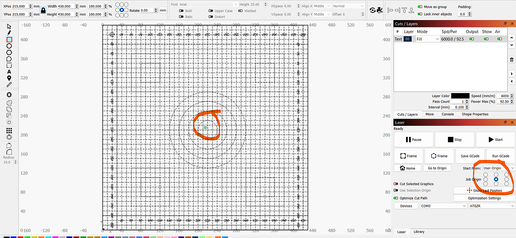 X and Y are not at zero when home & green square is not centered on my ...