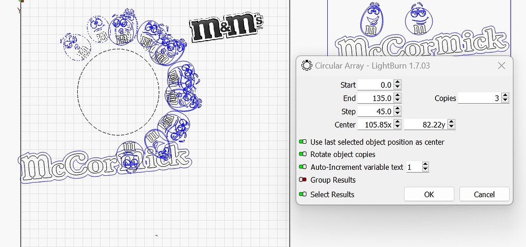 Circular array is not working - LightBurn Software Questions - LightBurn Software Forum