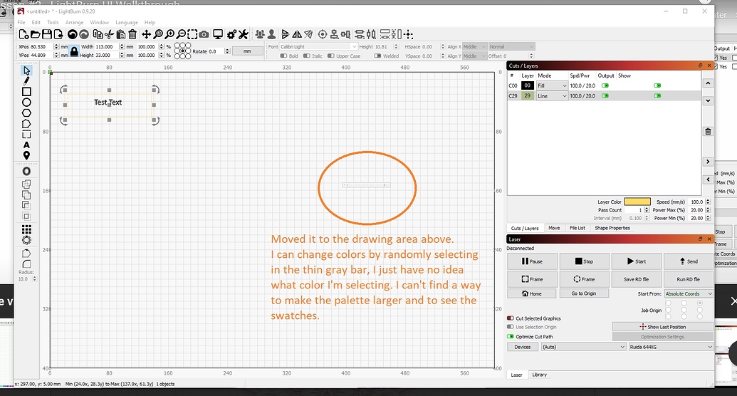 Another... Color Palette/Layers Issue - Getting Started With LightBurn ...
