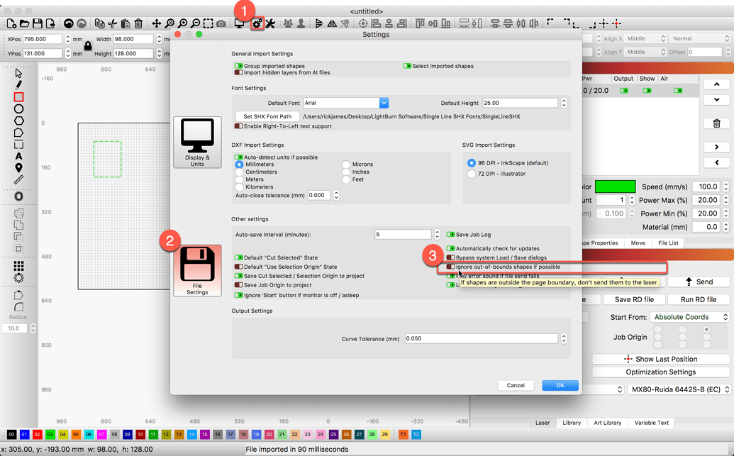 How to calculate cut time for all shapes including out of bounds ...
