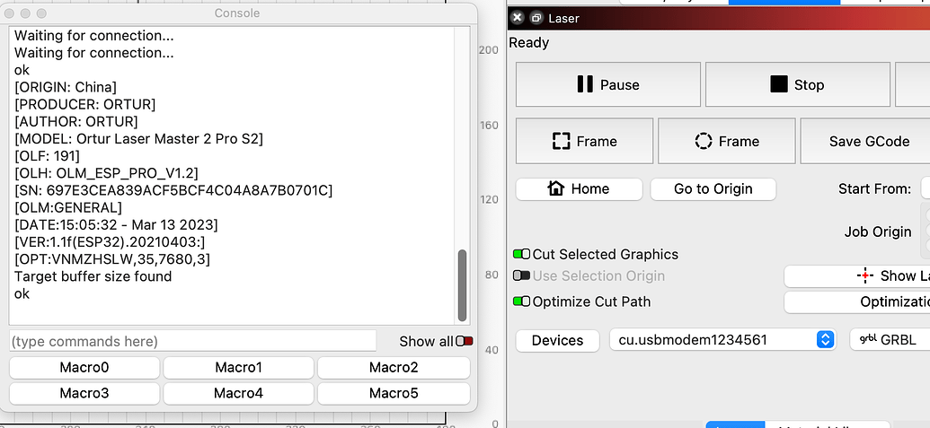Device Recognized But Not Connecting Os Specific Lightburn Software Forum