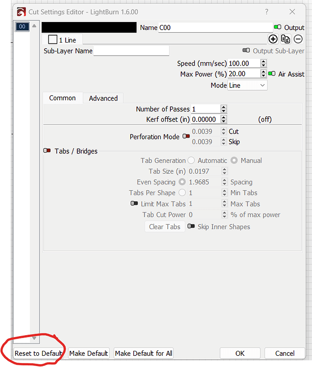 Default Cut Settings Lightburn - LightBurn Software Questions ...