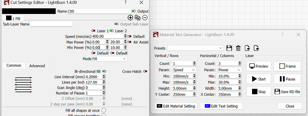 Material test laser 2 dsp - LightBurn Software Questions - LightBurn ...