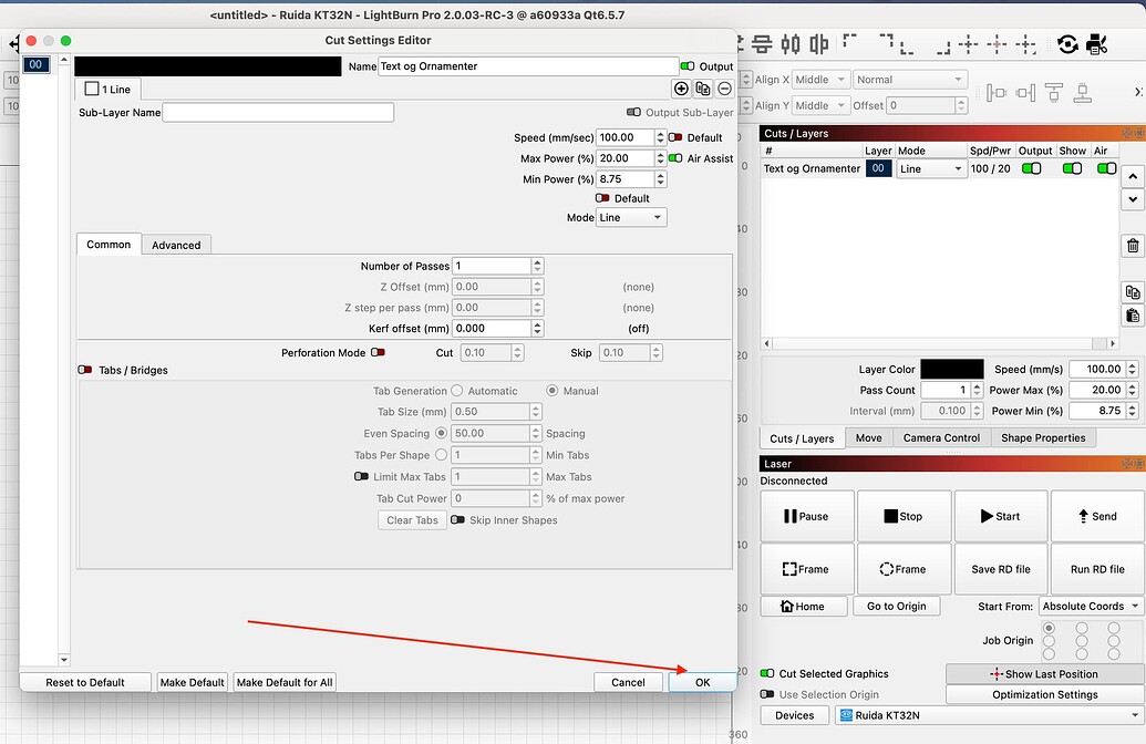 Material cut settings box - LightBurn Software Questions - LightBurn Software Forum