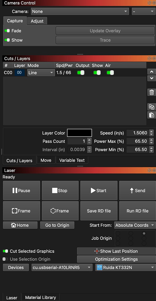 Issues sending data to laser - OS Specific - LightBurn Software Forum