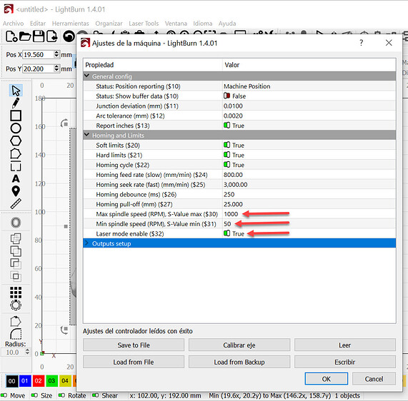 Lightburn no enciende el láser ( LightBurn won't turn on the laser ) - Atomstack - LightBurn ...