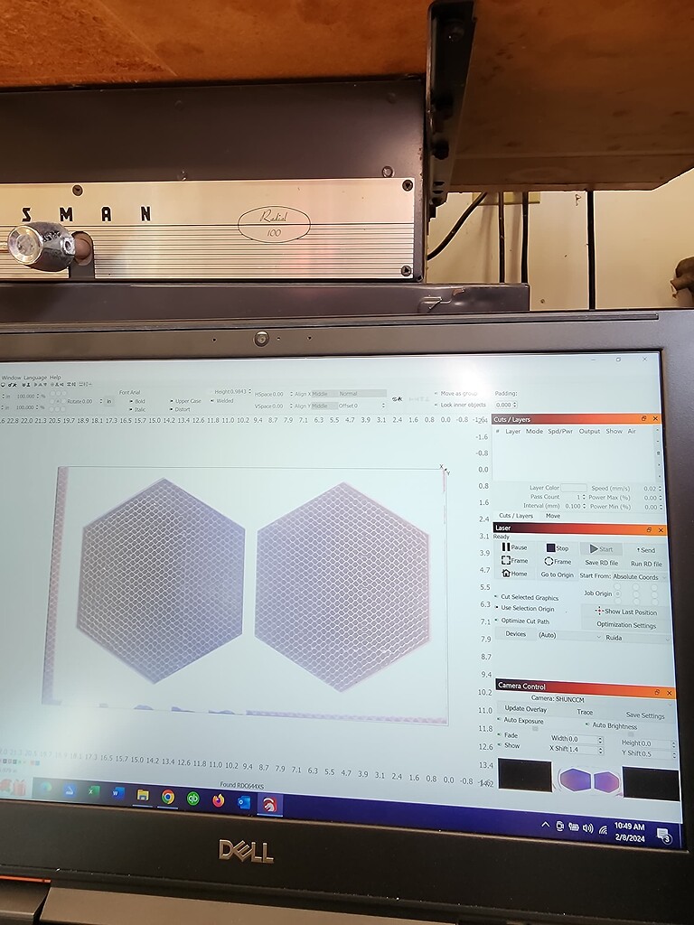 Lightburn V1.5 & 05 camera overlay displays much smaller - Ruida ...