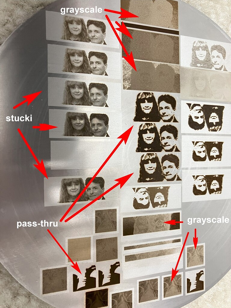 Photo engraving on stainless steel in grayscale - LightBurn Software ...